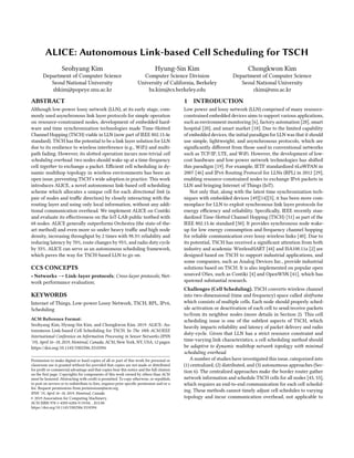 ALICE research on present day hot topic like 6tisch | PDF