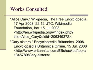 Alice Cary Presentation | PPT