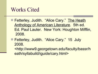 Alice Cary Presentation | PPT