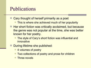 Alice Cary Presentation | PPT