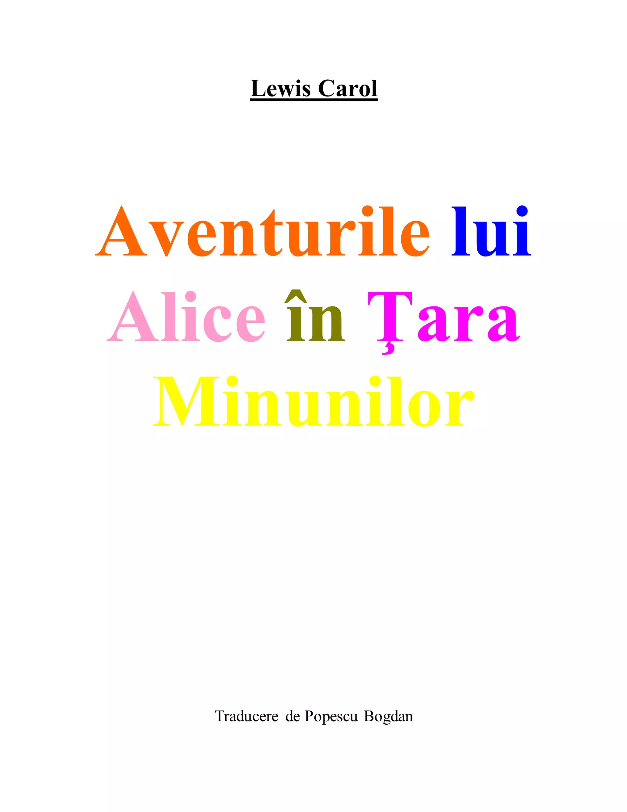Alice in-tara-minunilor | DOC