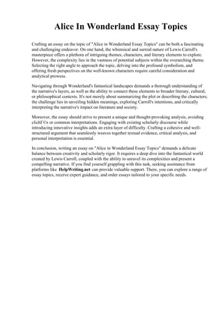 Alice In Wonderland Essay Topics.pdf