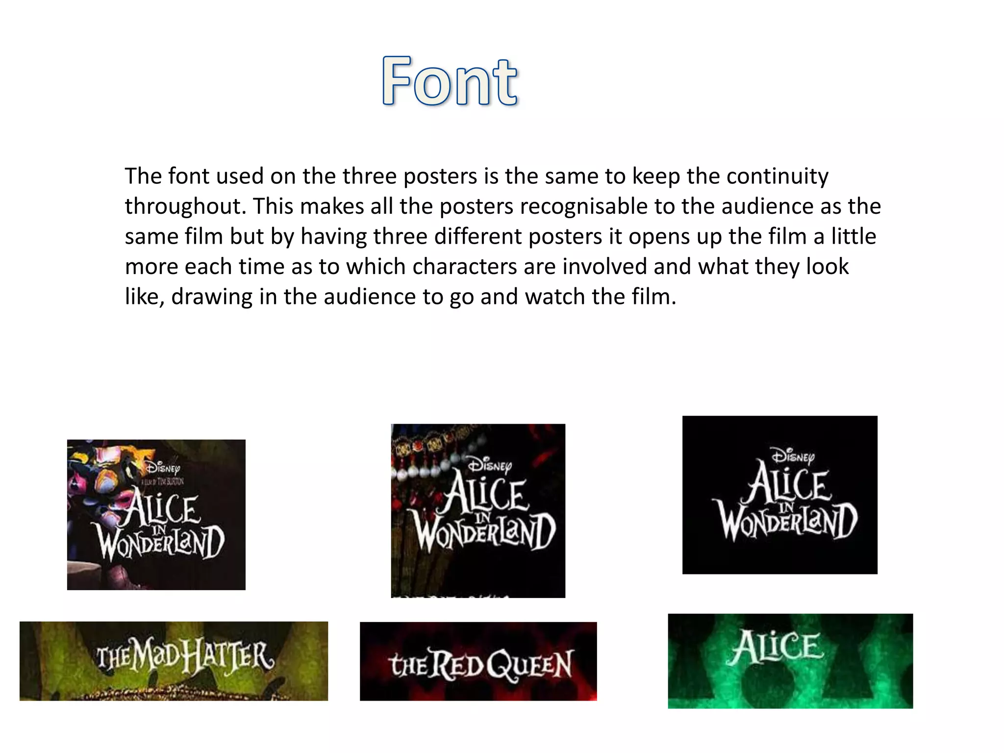 Alice in wonderland poster analysis | PPTX
