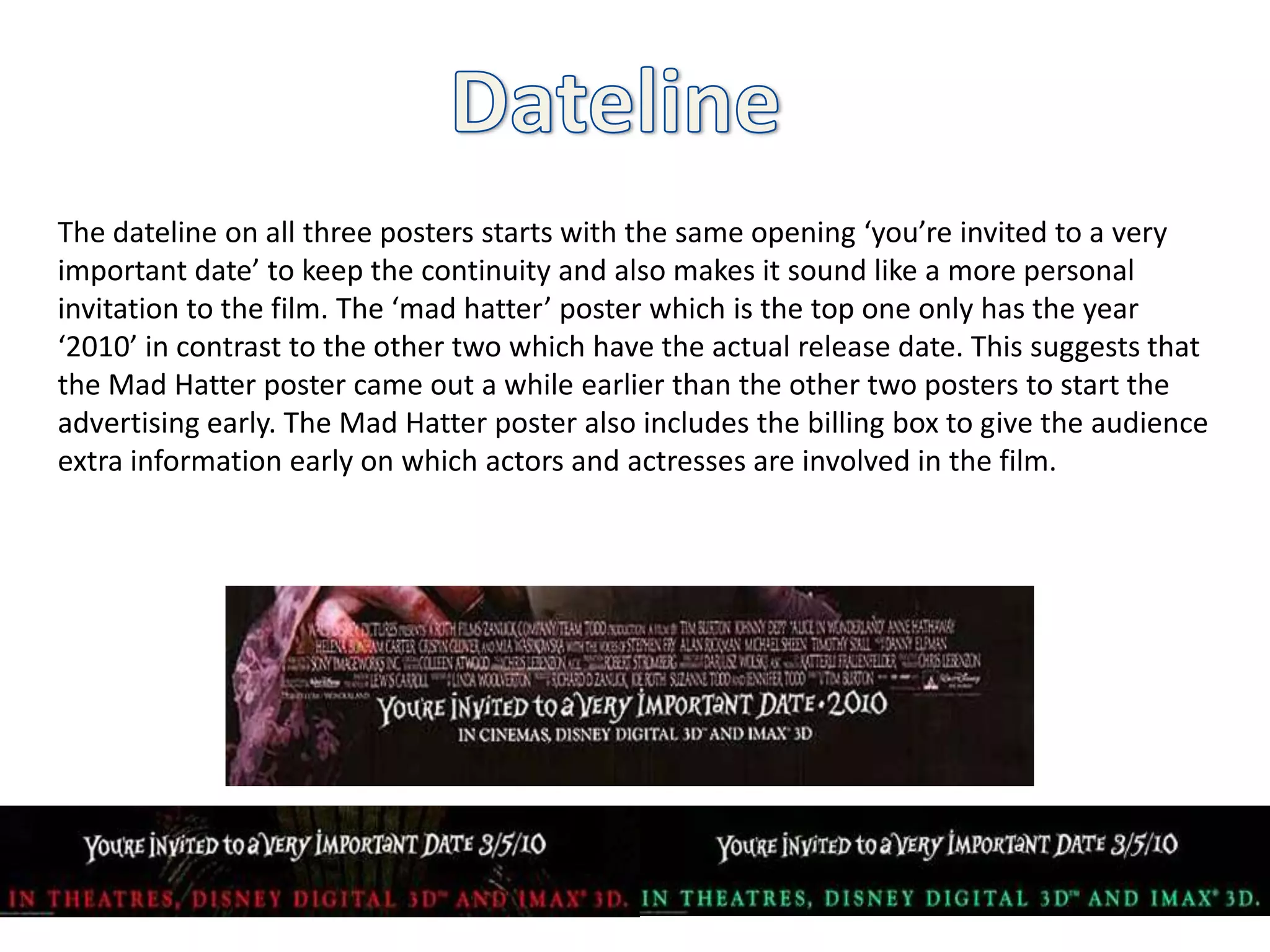 Alice in wonderland poster analysis | PPTX