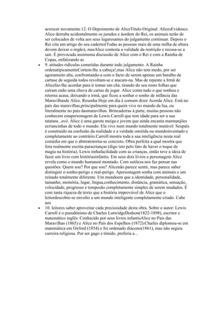 Alice no país das maravilhas document transcript | DOCX