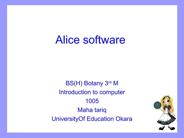 Alice Software | PPT