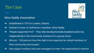 Case Study - Alice Saddy: Caring for the Community | PDF