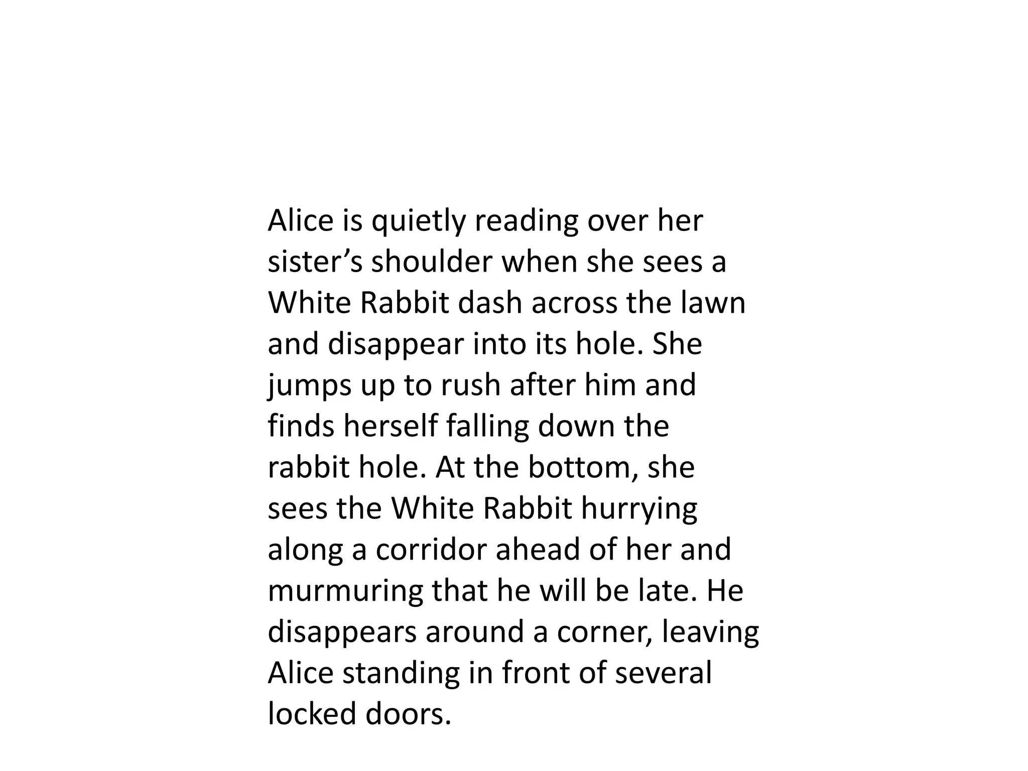 Alice's adventures in wonderland summary | PPTX