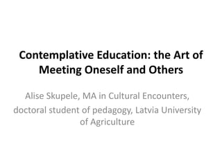 Contemplative Education | PPT