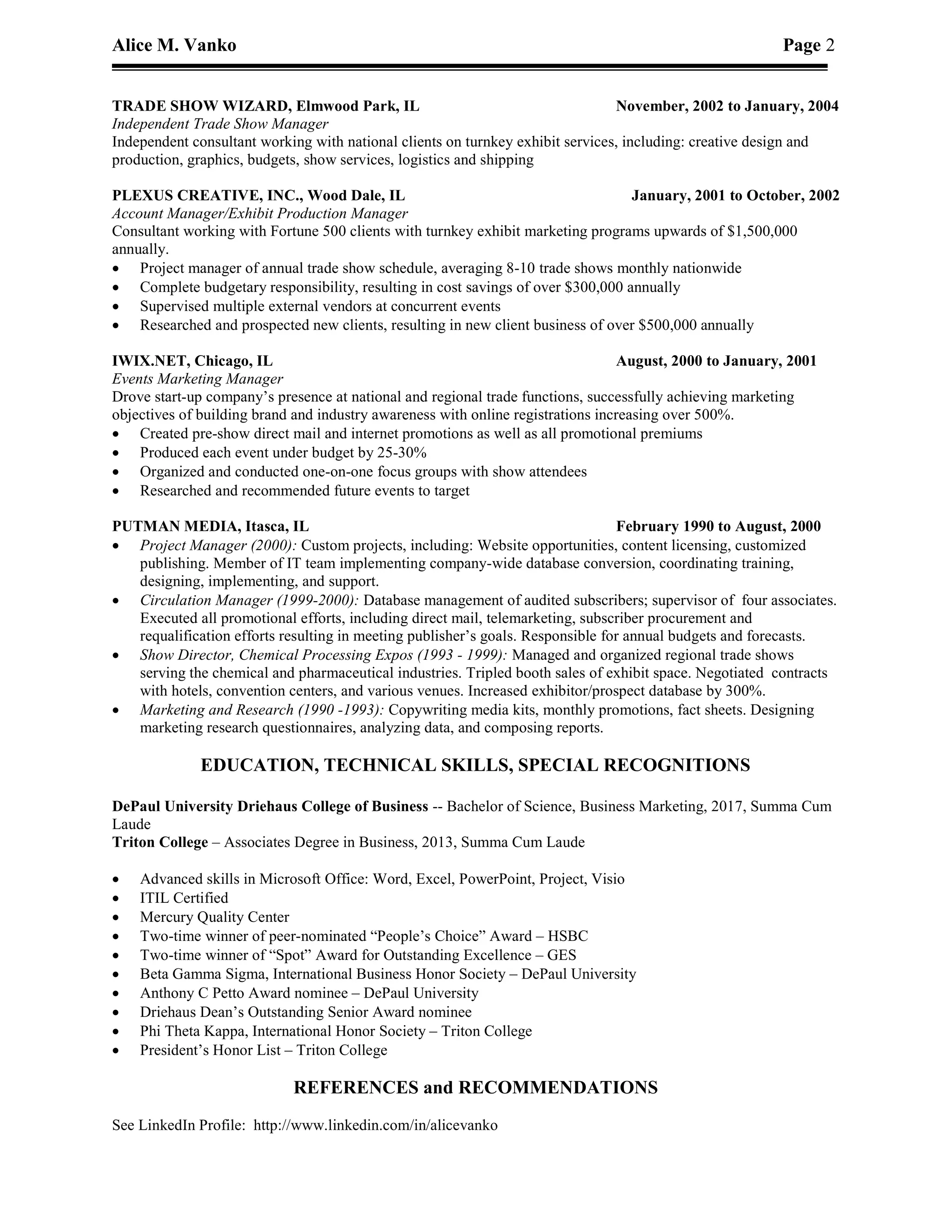 AliceVankoResume_May2018 | PDF