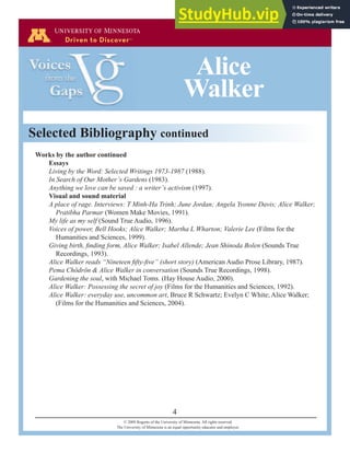 Alice Walker | PDF