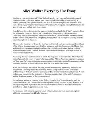 Alice Walker Everyday Use Essay.pdf