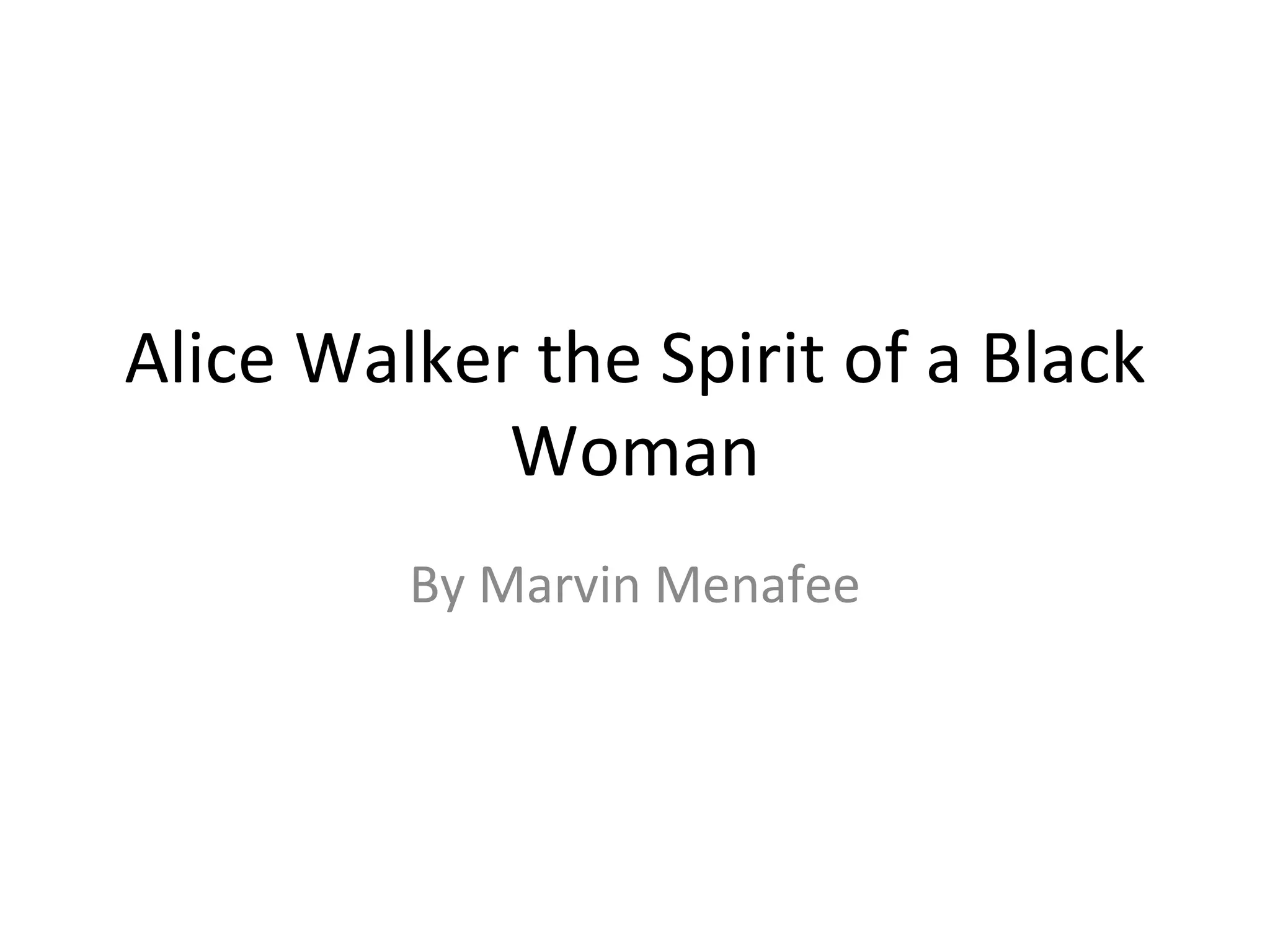 Alice Walker Power Point | PPT