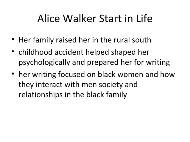 Alice Walker Power Point | PPT