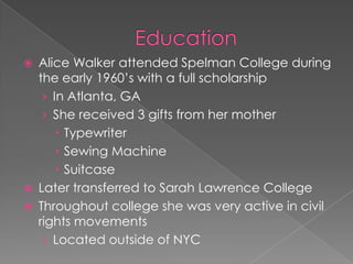 Alice Walker Slideshare | PPTX