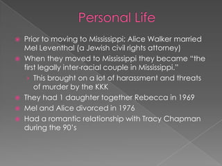 Alice Walker Slideshare | PPTX