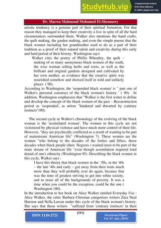 Alice Walker S Womanism VS Feminism | PDF