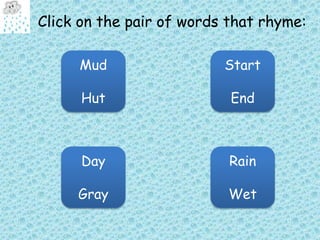 Rainy Day Rhyming Words | PPT