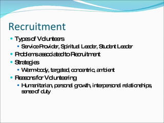Volunteer Recruitment & Training | PPT