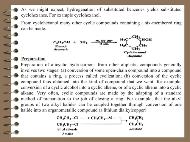 Alicyclic compounds | PPT | Chemistry | Science