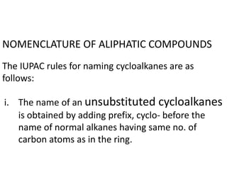 ALICYCLIC COMPOUNDS,B.Sc.II, ALIPHATIC.pptx