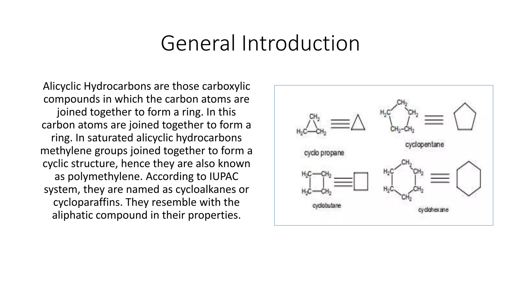 Alicyclic hydrocarbons | PPTX
