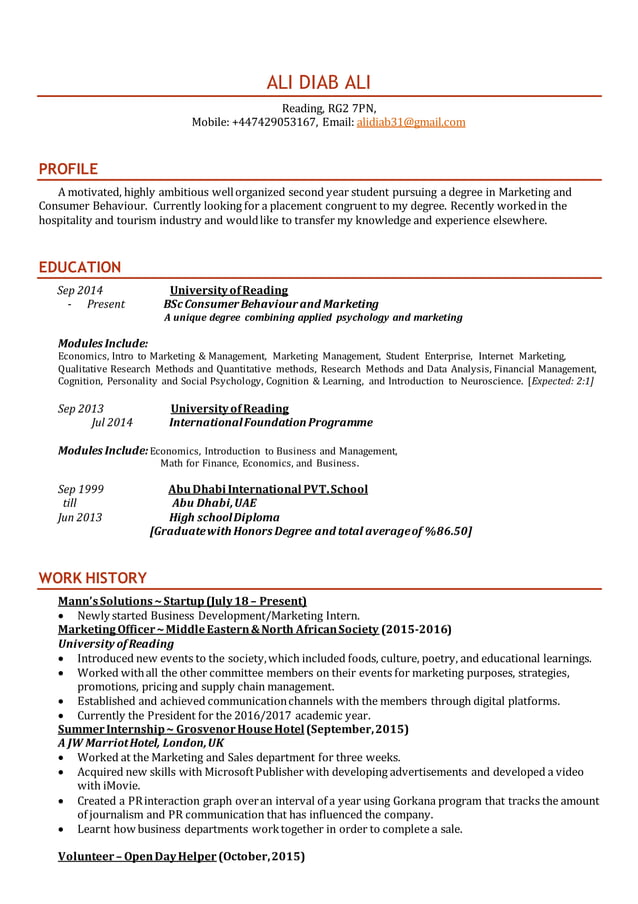 Ali Diab Ali CV | PDF