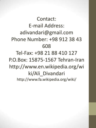 Ali divandari’s art work | PPTX
