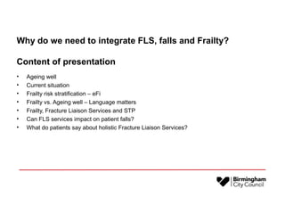 Integrating your service with falls, physiotherapy and primary care ...