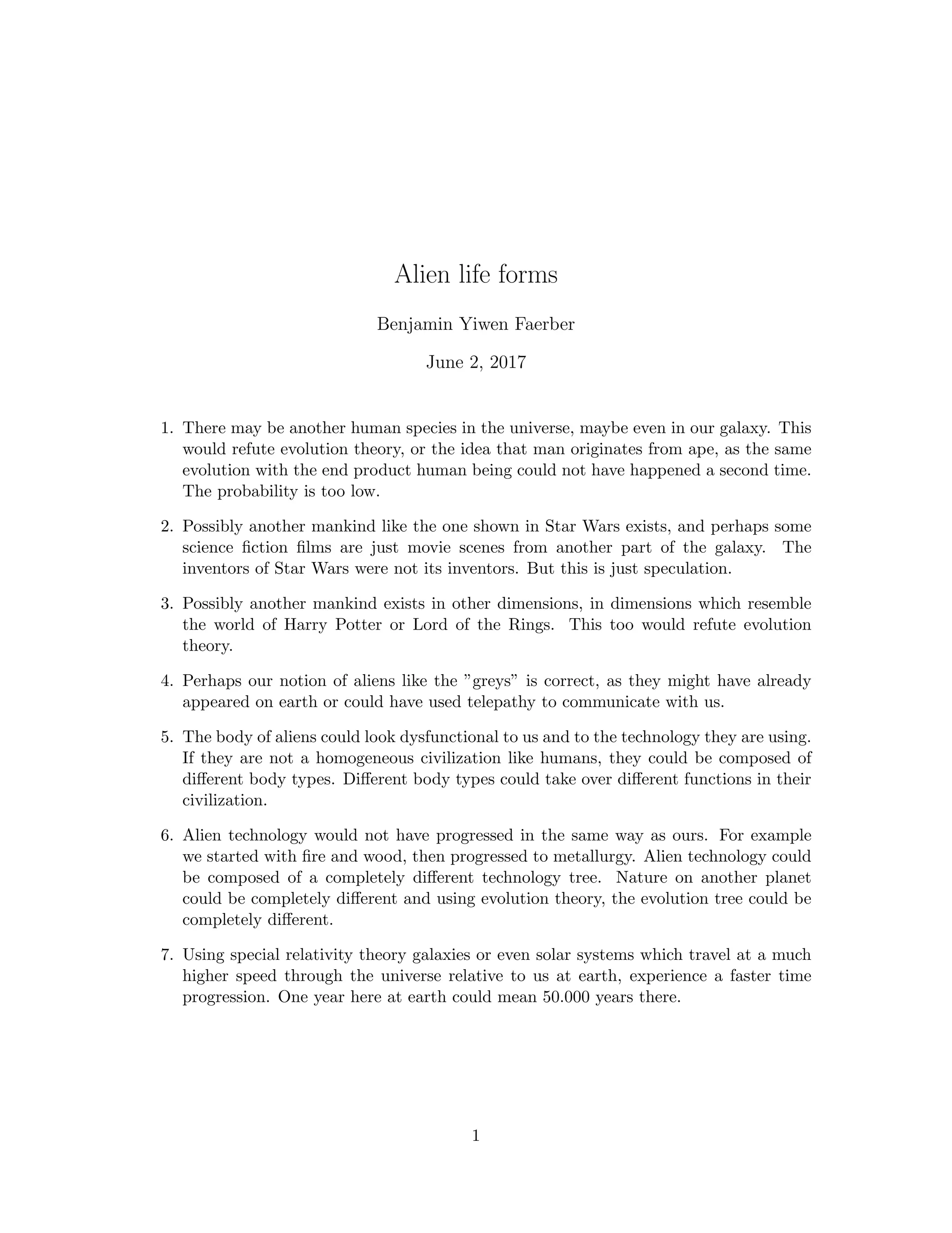 Alien life forms | PDF