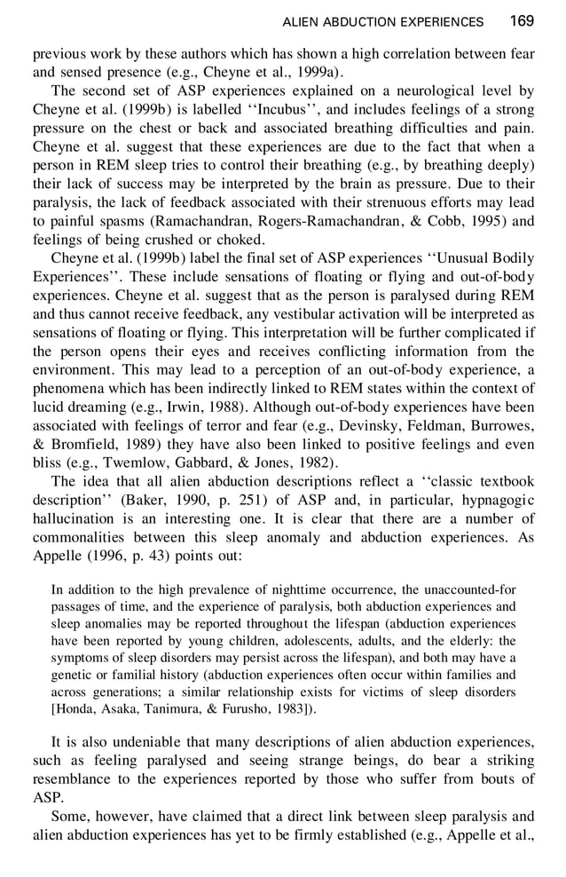 Alien abduction experiences some clues from neuropsychology and ...