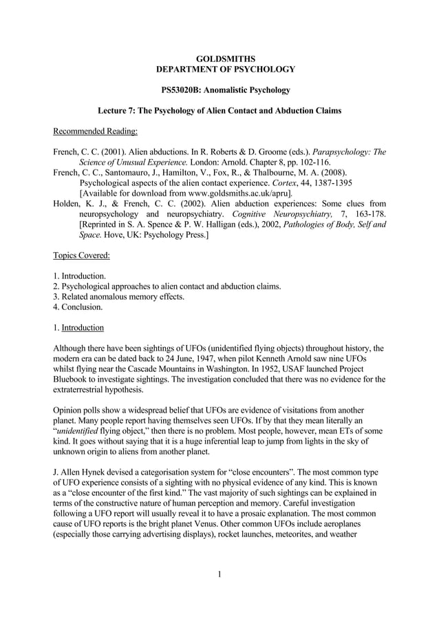 Alien abduction handout_french | PDF