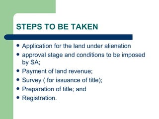 Alienation of Land | PPT