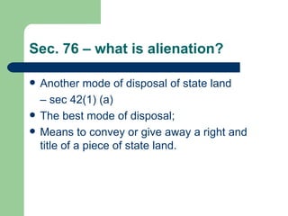 Alienation of Land | PPT