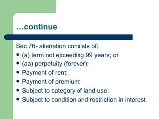 Alienation of Land | PPT