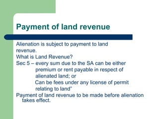 Alienation of Land | PPT