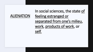 Karl Marx's Alienation Theory | PPTX