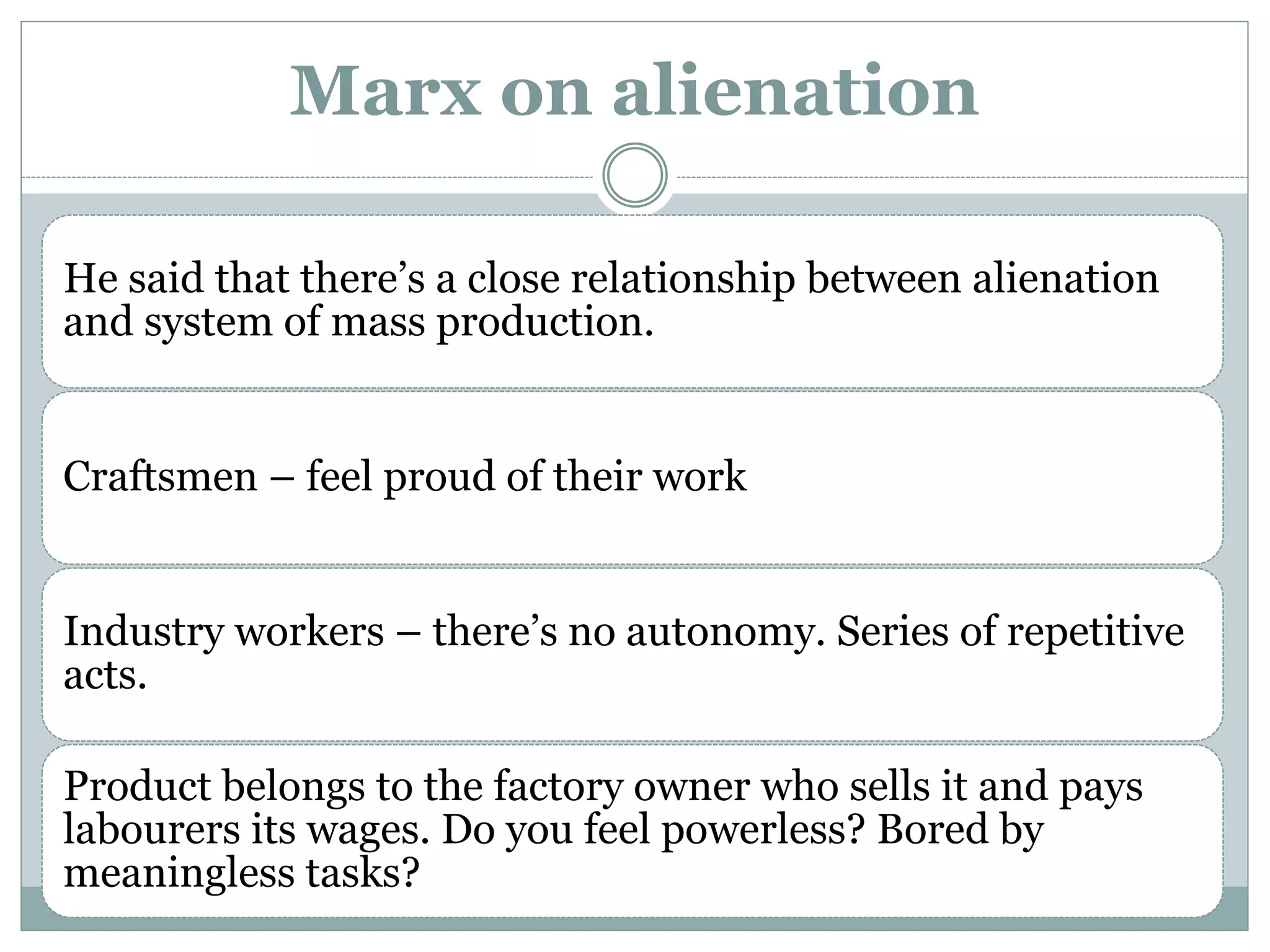 Alienation at workplace | PPTX