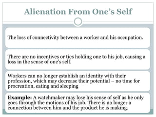 Alienation at workplace | PPTX