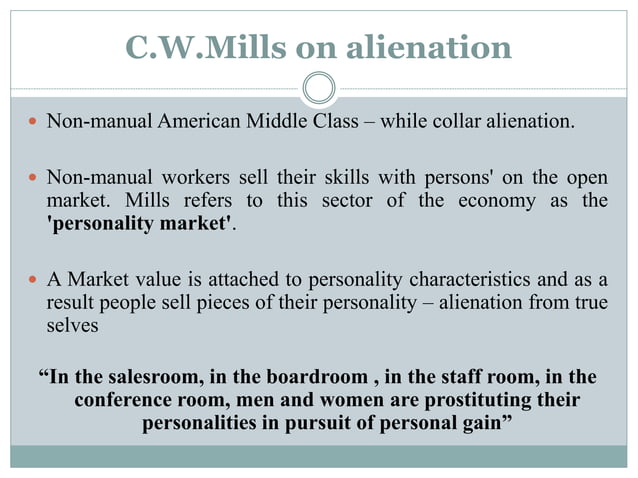 Alienation at workplace | PPTX