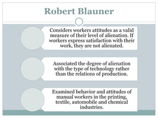 Alienation at workplace | PPTX