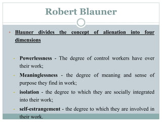 Alienation at workplace | PPTX