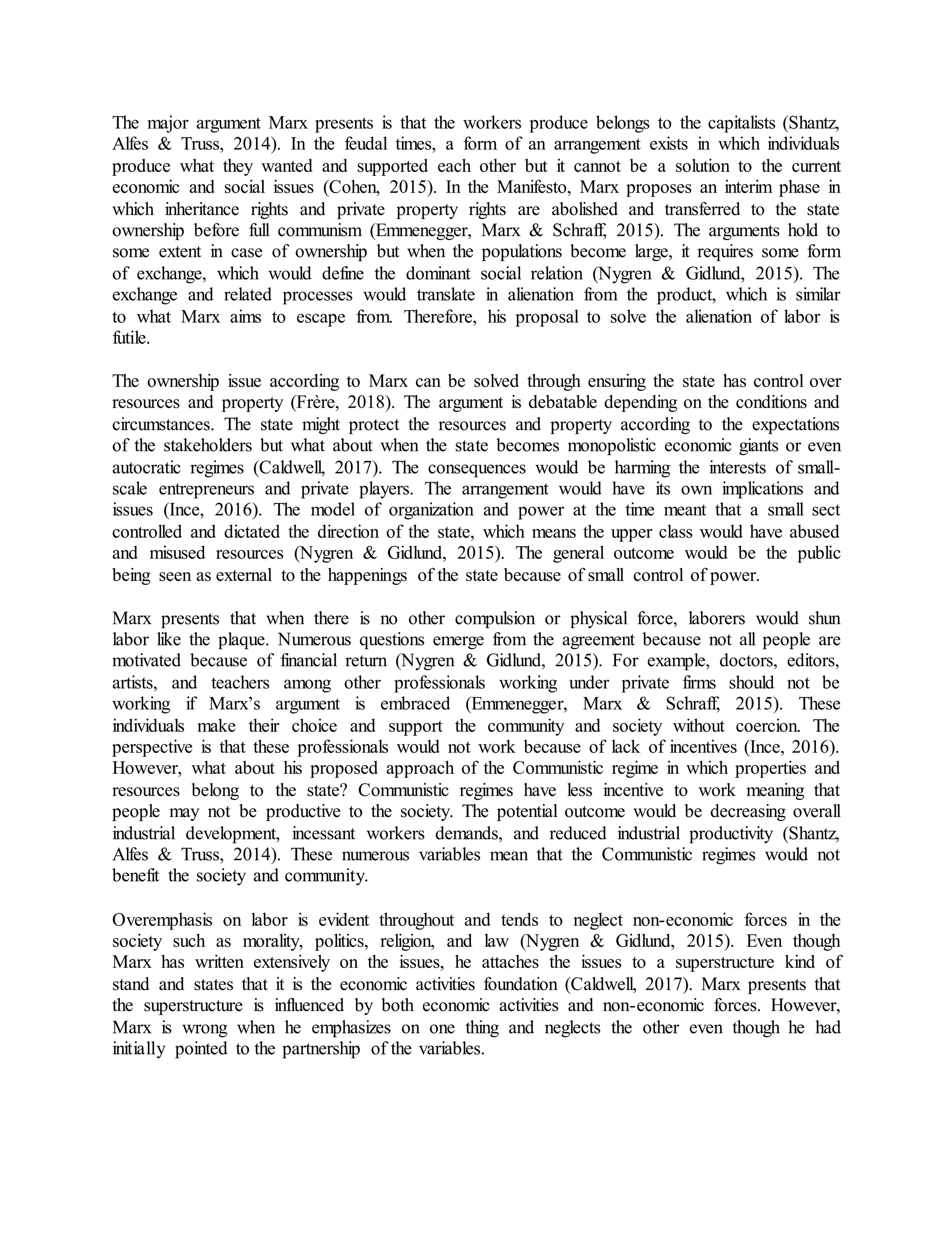 Alienation of labor by karl marx review and critique | DOCX | Politics