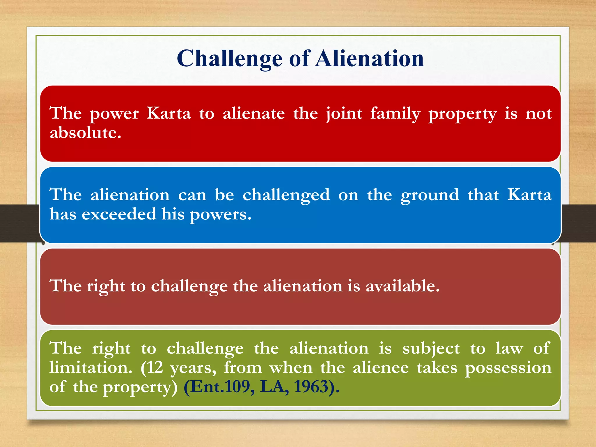 Alienation of Joint Family Property | PDF