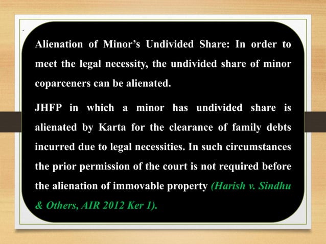 Alienation of Joint Family Property | PDF | Law