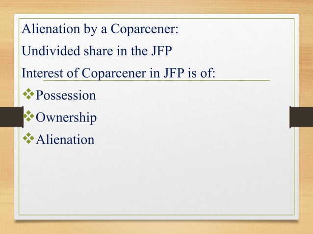 Alienation of Joint Family Property | PPT