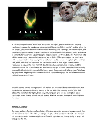 Alien (film) | DOCX | Science Fiction | Genres