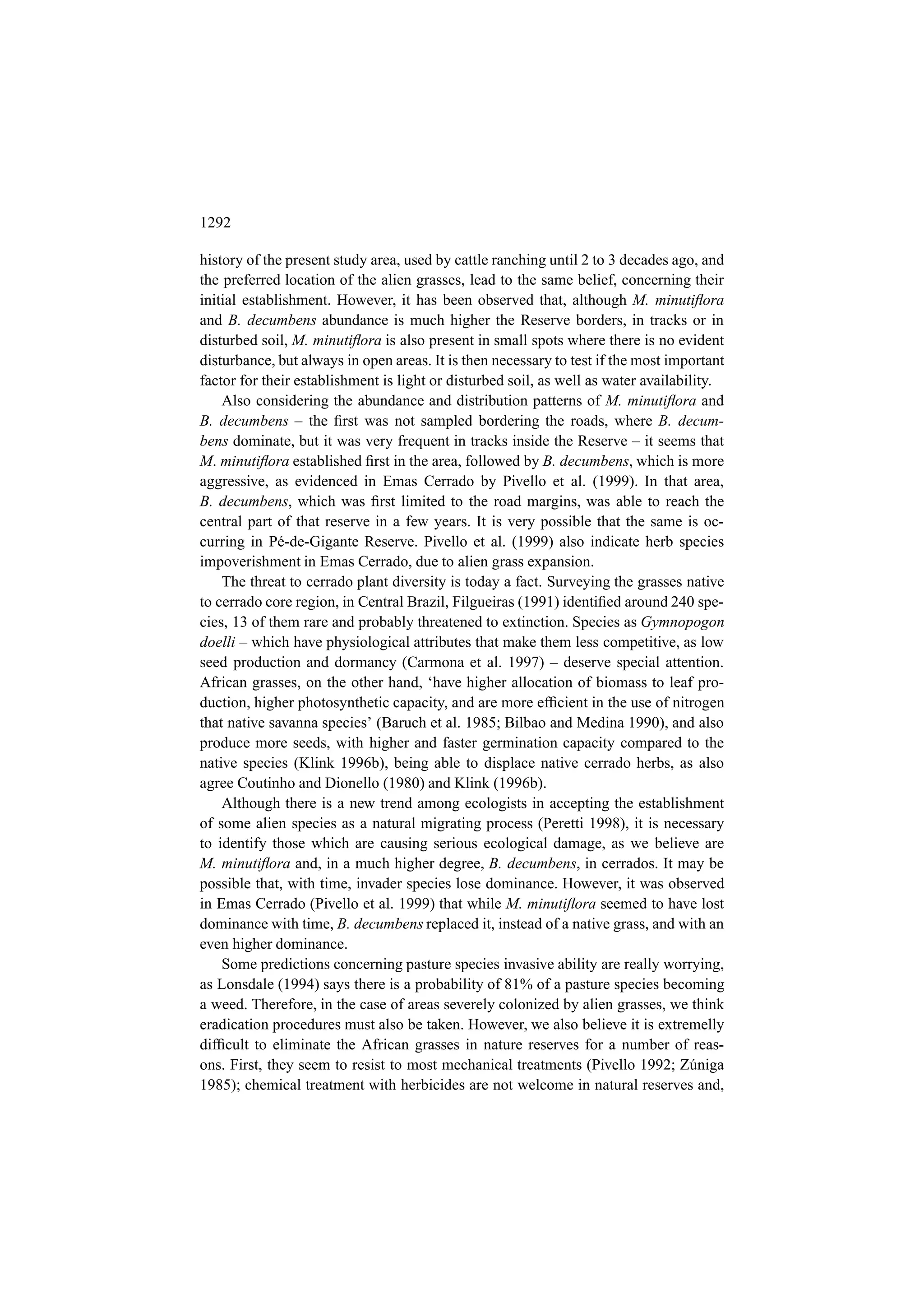 Alien grasses in_brazilian_savannas | PDF | Gardening | Home & Garden