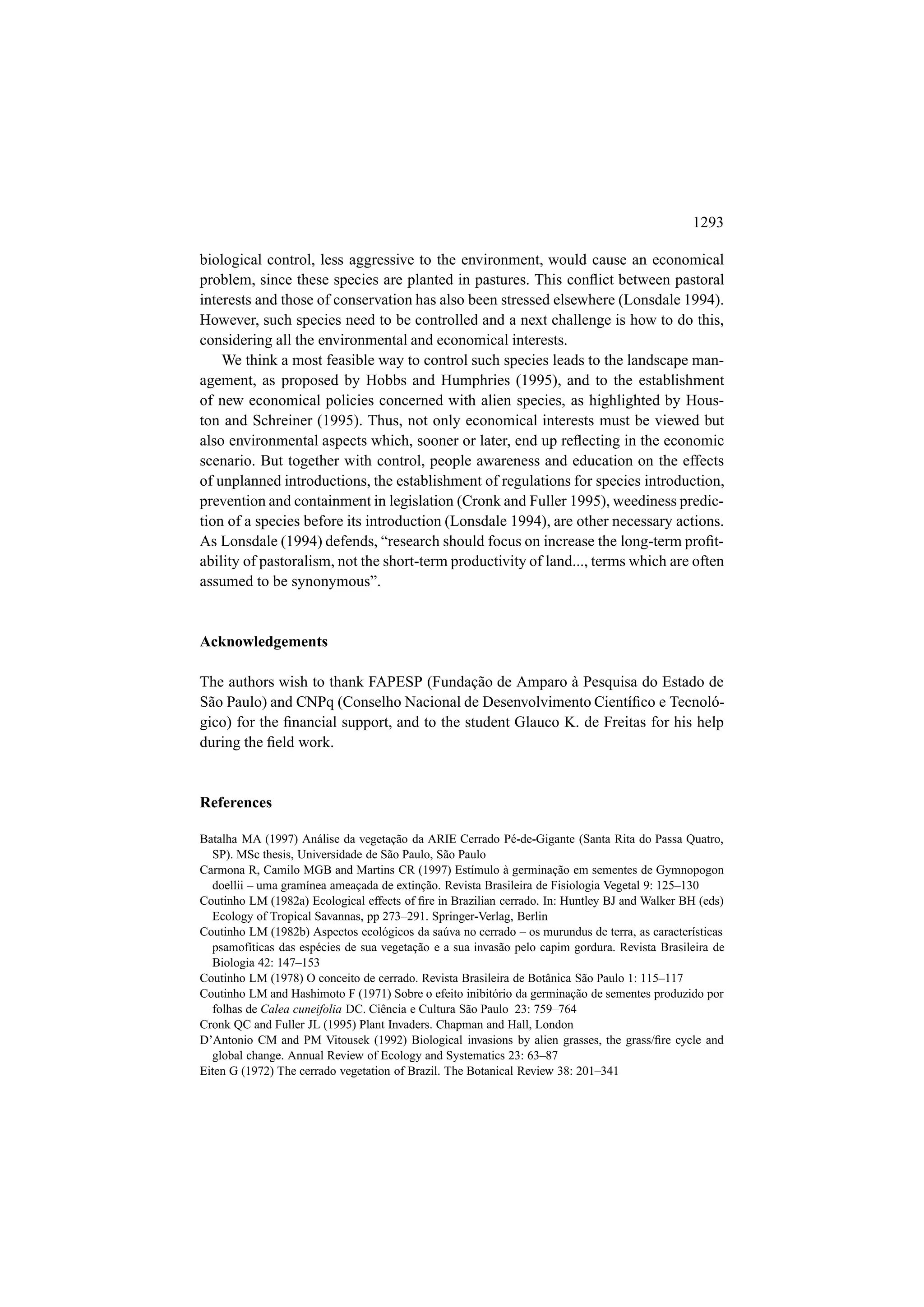 Alien grasses in_brazilian_savannas | PDF | Gardening | Home & Garden