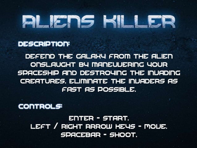 Aliens killer | PPT